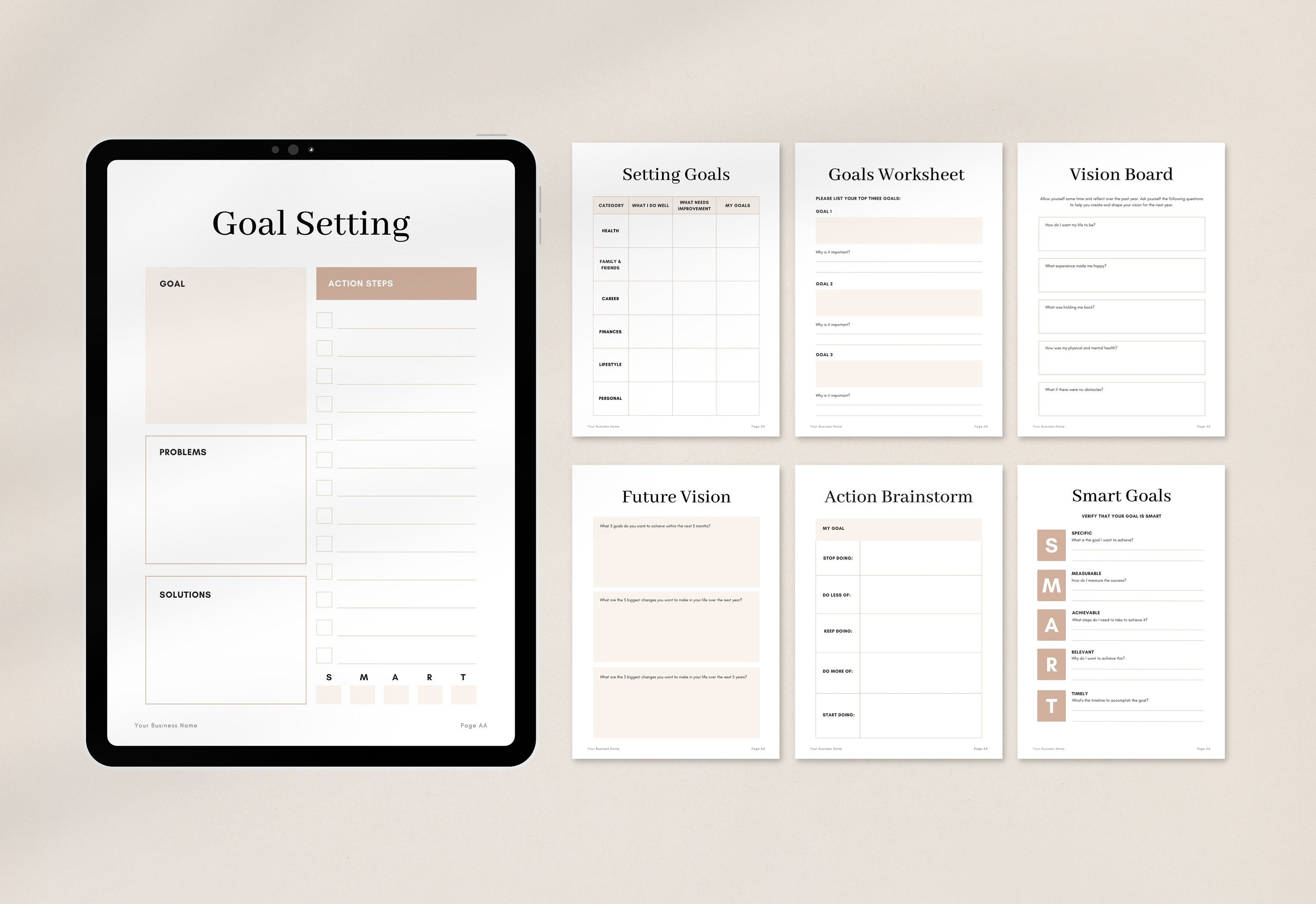 Coaching Vision and Goal Setting Sheets Canva Coaching Template ...