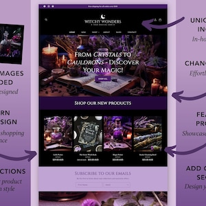 Witchy Shopify Theme – Website Design Template, Logo & Photos - Etsy