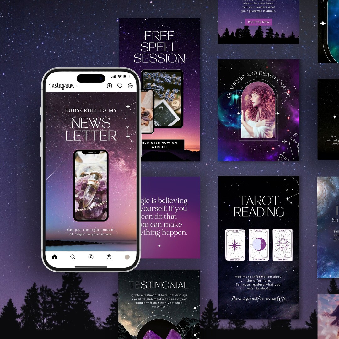 Galaxy Instagram Post Templates – Spiritual Canva Feed (digital ...