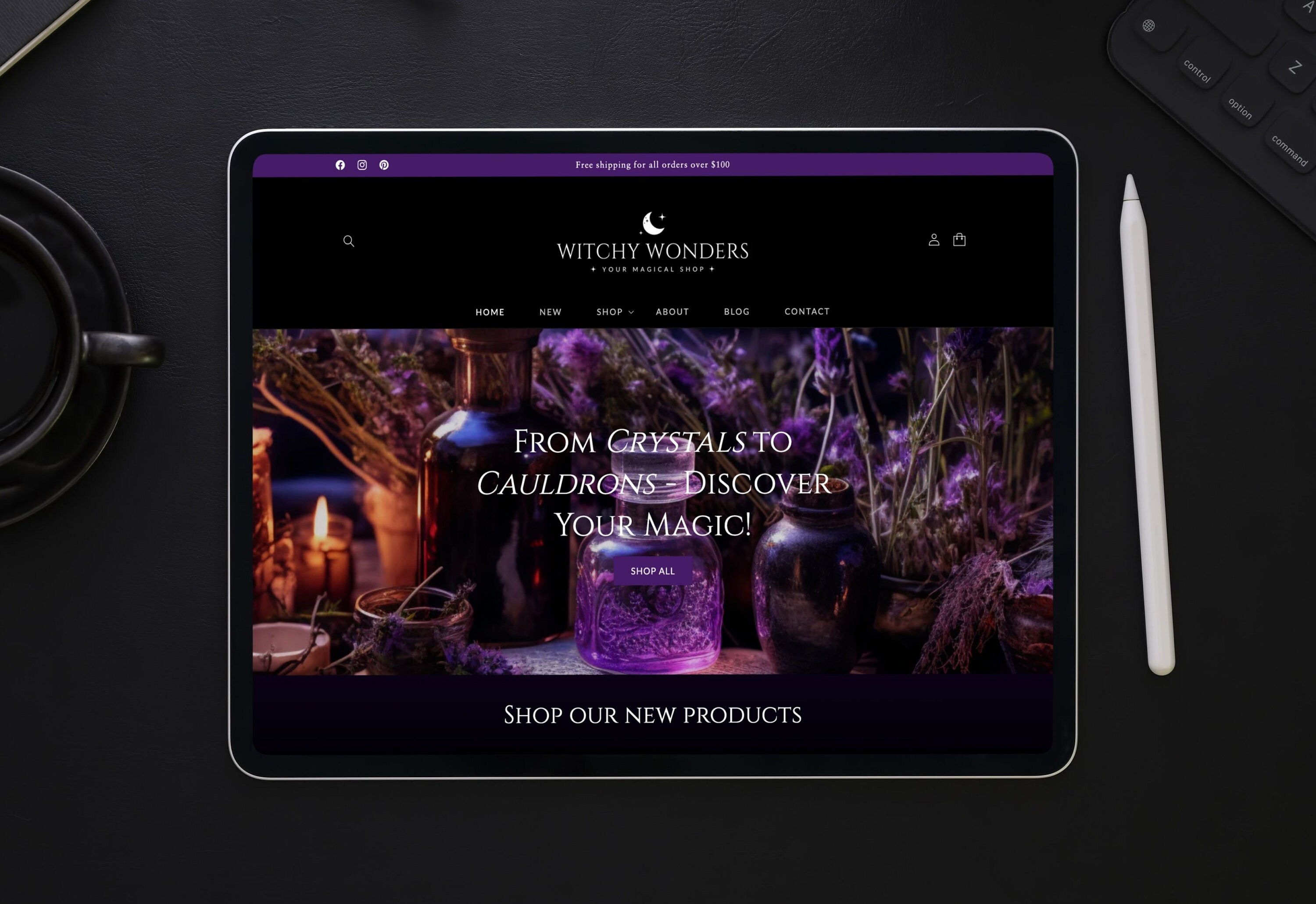 Witchy Shopify Theme Package - Shopify Website Design - Shopify Website ...