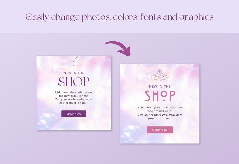 Crystal Instagram Templates for Canva - Spiritual Instagram - Magical ...