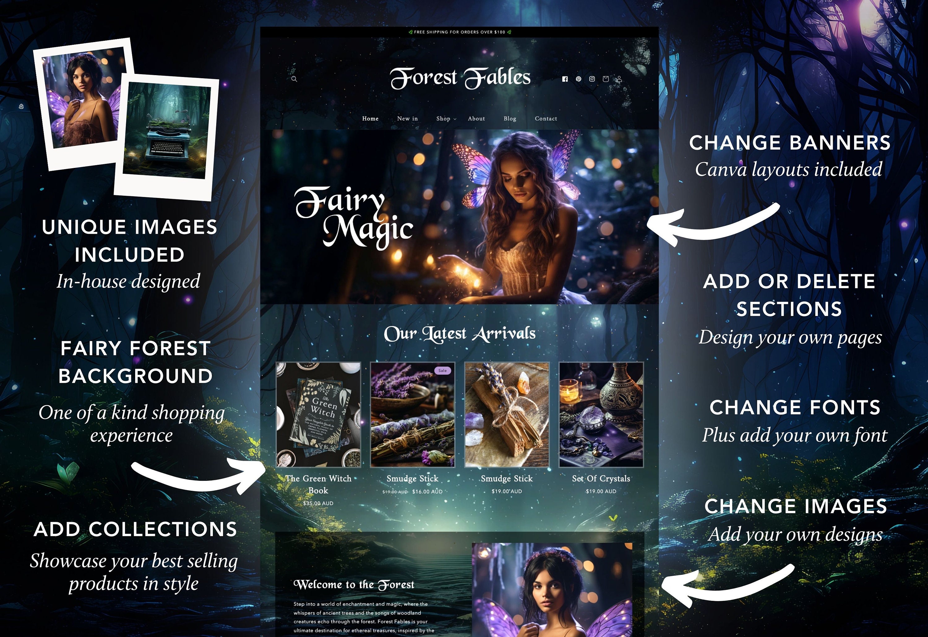 Enchanting Shopify Theme Template | Magic Shopify Website Design ...