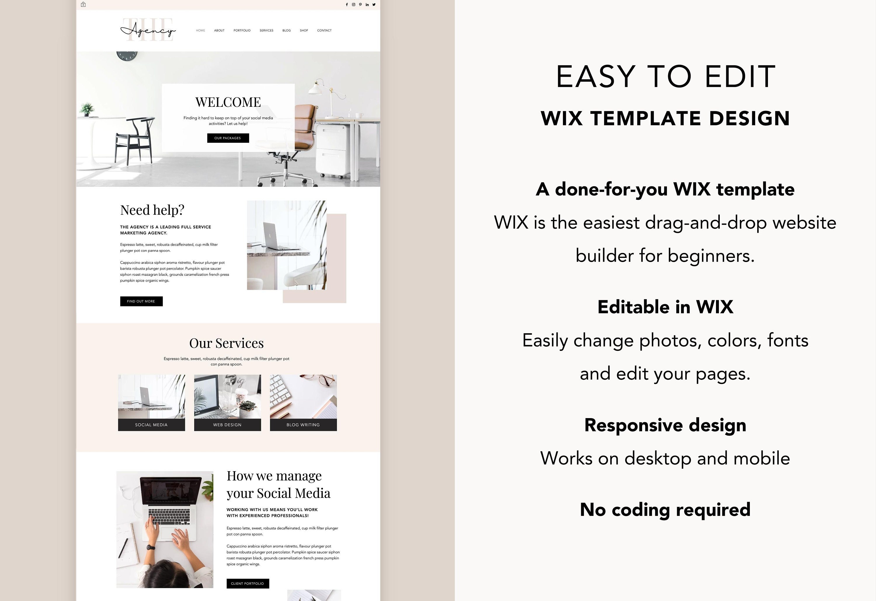 Modern Wix Website Template | Professional Wix Website Design | Landing ...