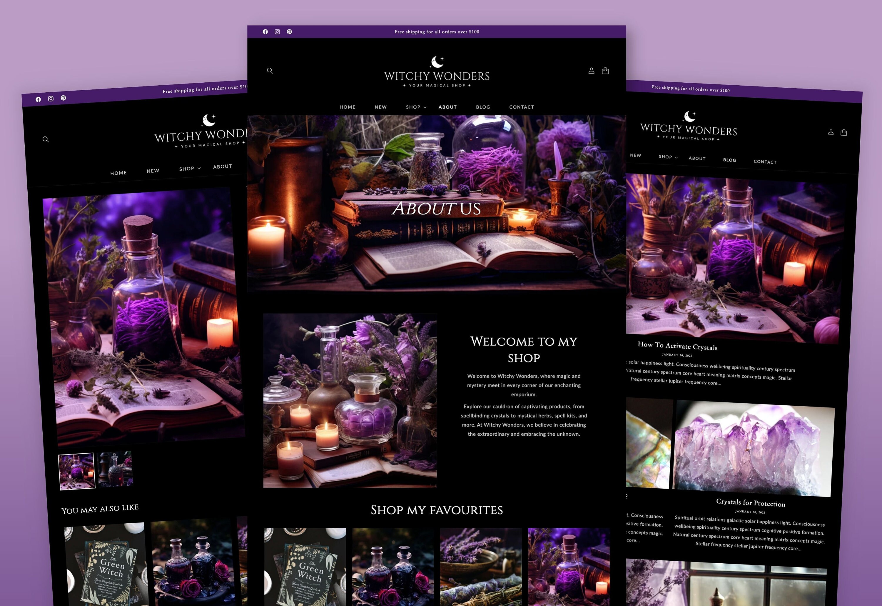 Witchy Shopify Theme – Website Design Template, Logo & Photos - Etsy