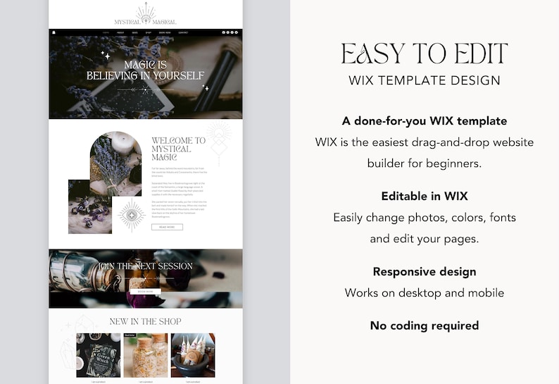 Mystical Magical Wix Website Template | Professional Website Design - Etsy