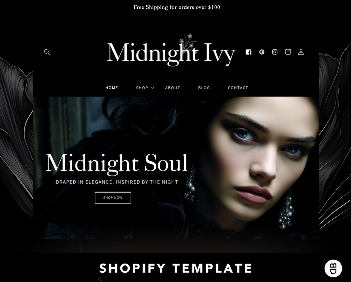 Midnight Ivy Shopify Theme | Boutique Website Template - Etsy