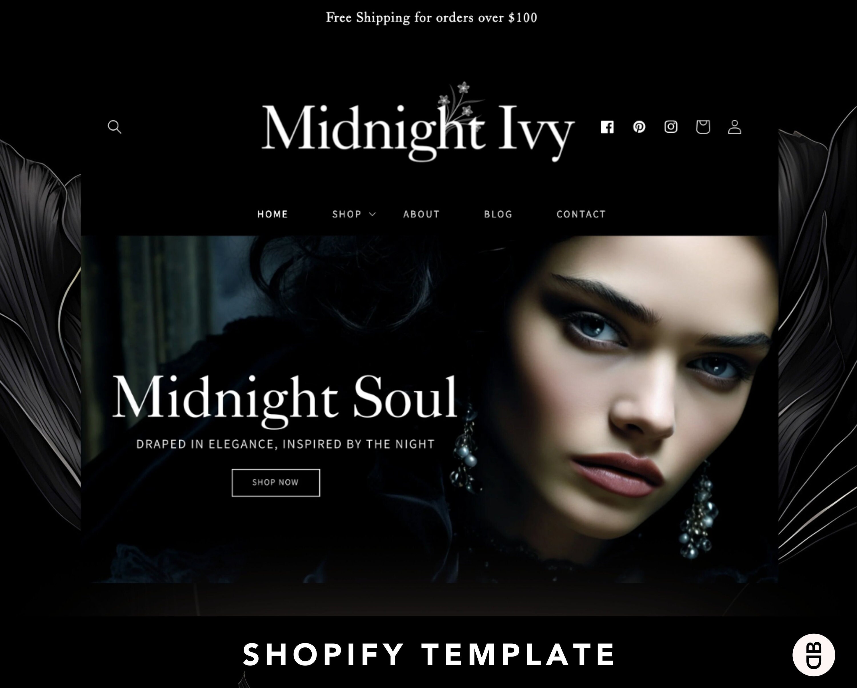 Midnight Ivy Shopify Theme | Boutique Website Template - Etsy