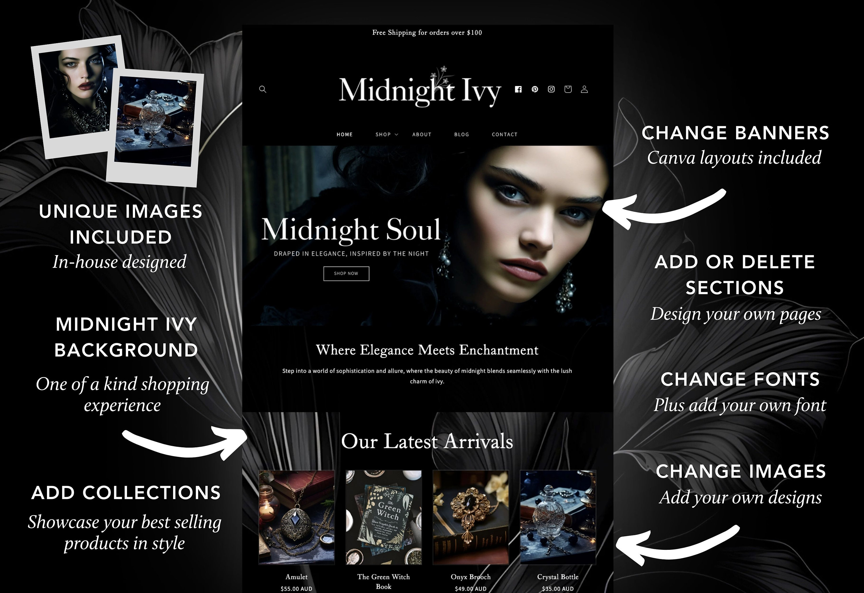 Dark Shopify Theme Template | Magic Shopify Website Design | Shopify ...