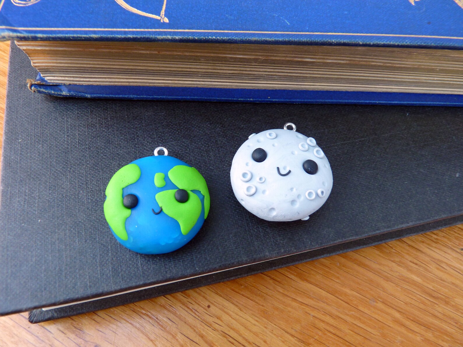 Earth and Moon Keyrings Charms - Environmental Keychain - Etsy