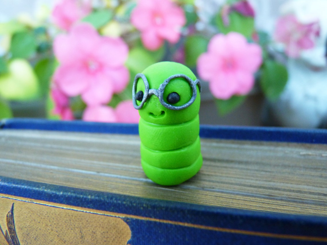 Bookworm Handmade Bookmark - Etsy UK