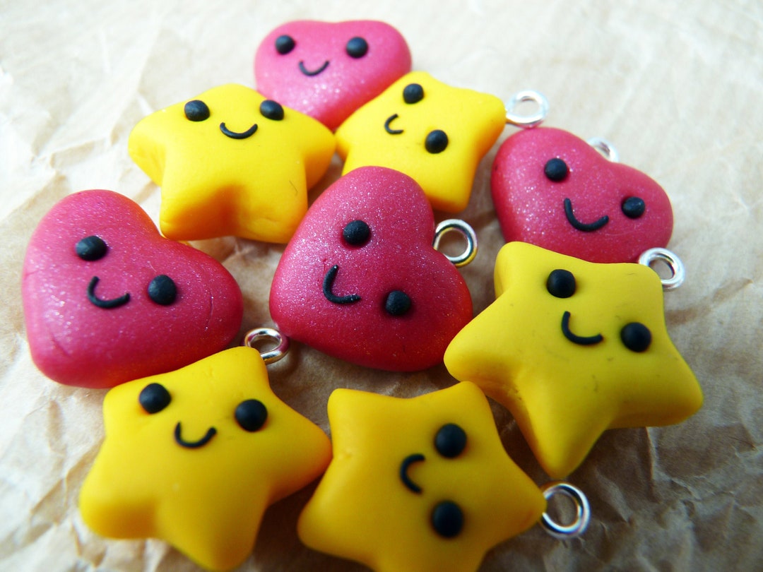 Hearts and Stars Keyring Charms - Etsy