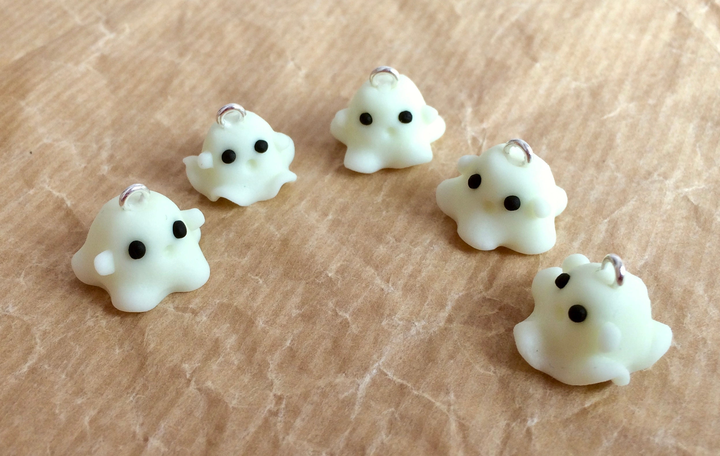 Mini Glow-in-the-dark Ghost Keyring Charm Halloween | Etsy UK