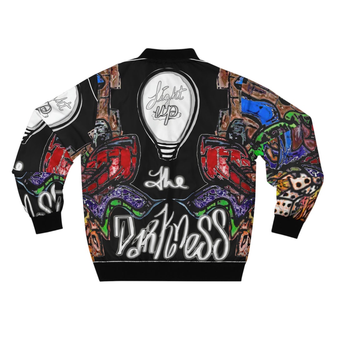 Vintage Bomber Jacket Back Print Jacket 90s Graffiti Flight Jacket All ...