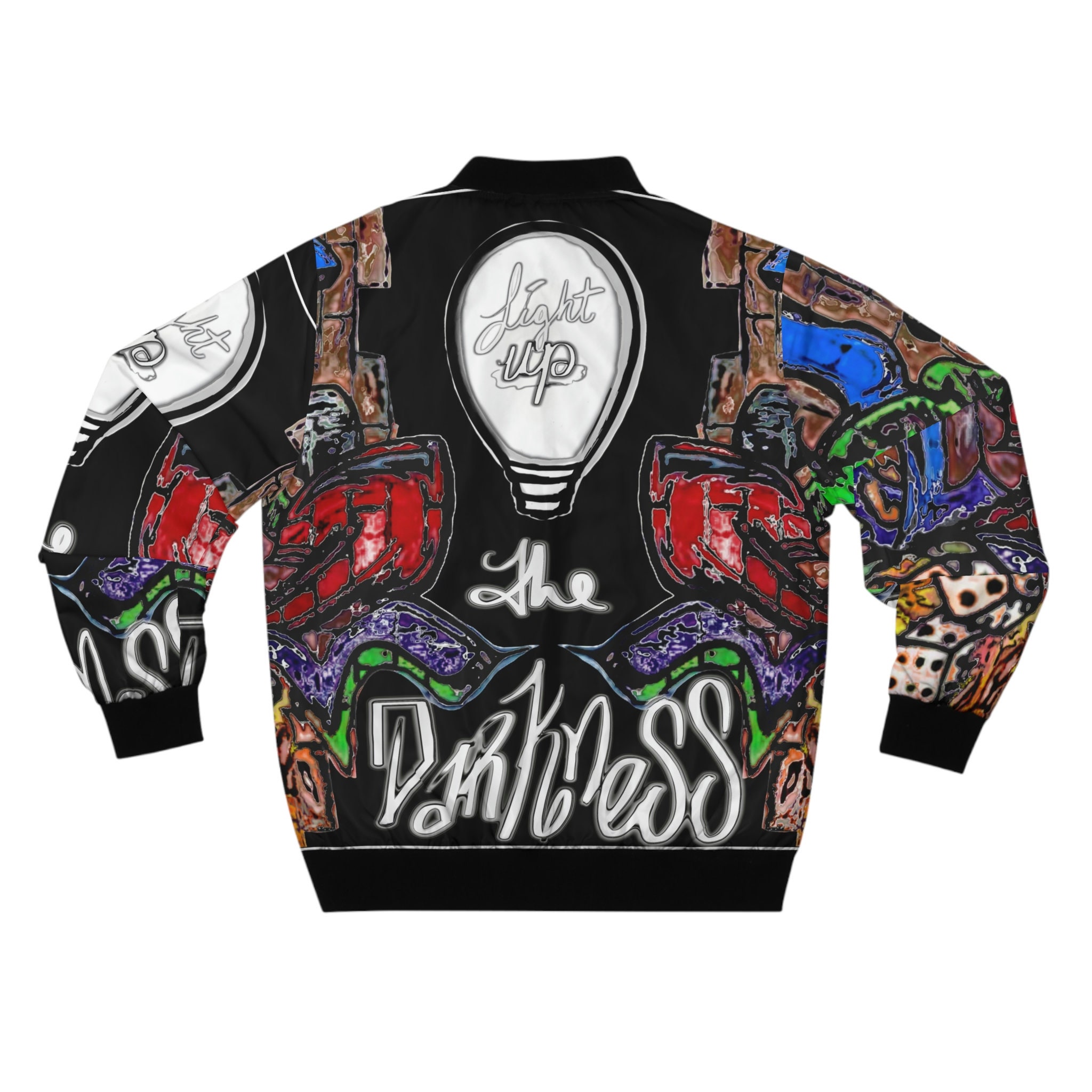 Vintage Bomber Jacket Back Print Jacket 90s Graffiti Flight Jacket All ...