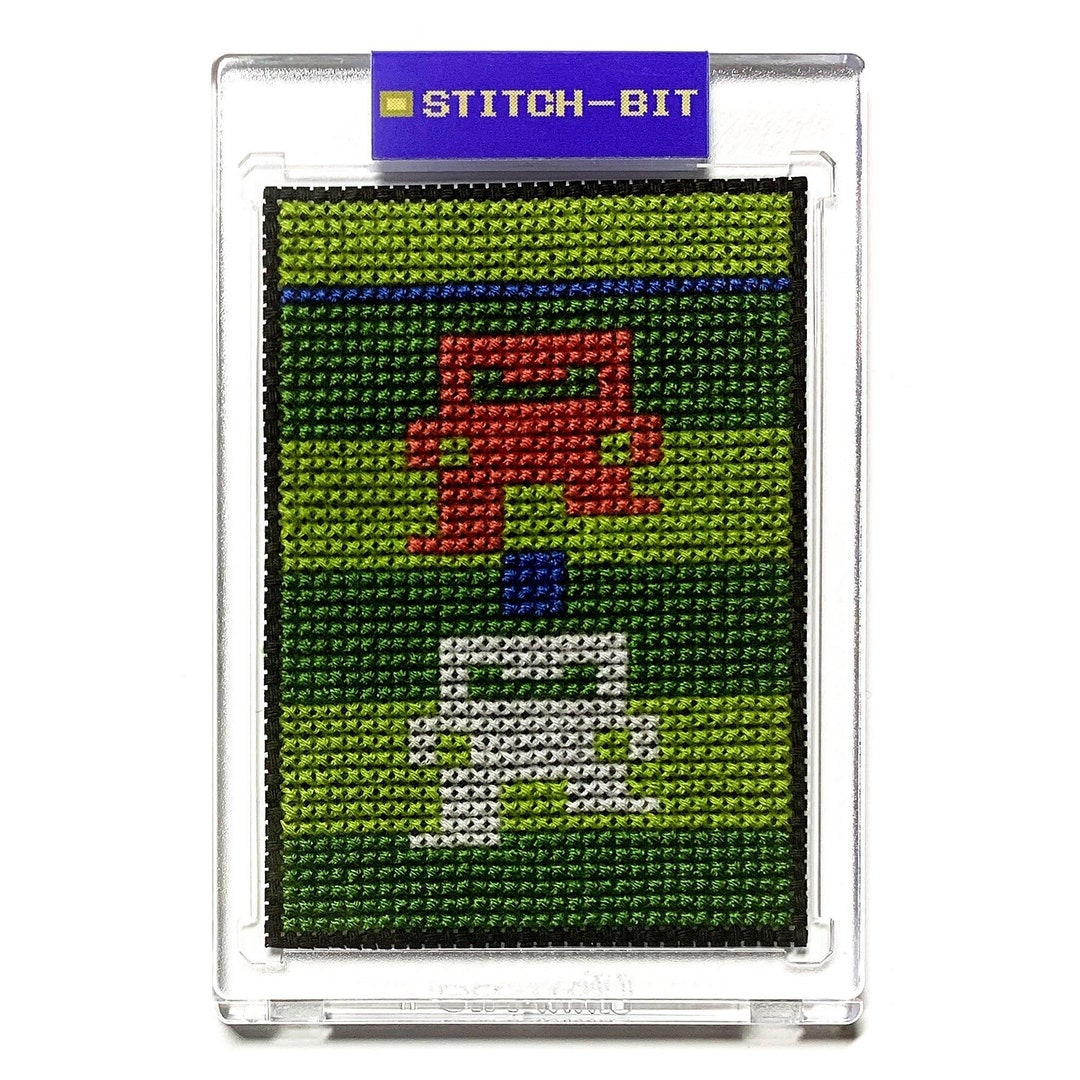 STITCH-BIT Byte/09 - "football" Handmade Retro Video Game Cross-stitch ...