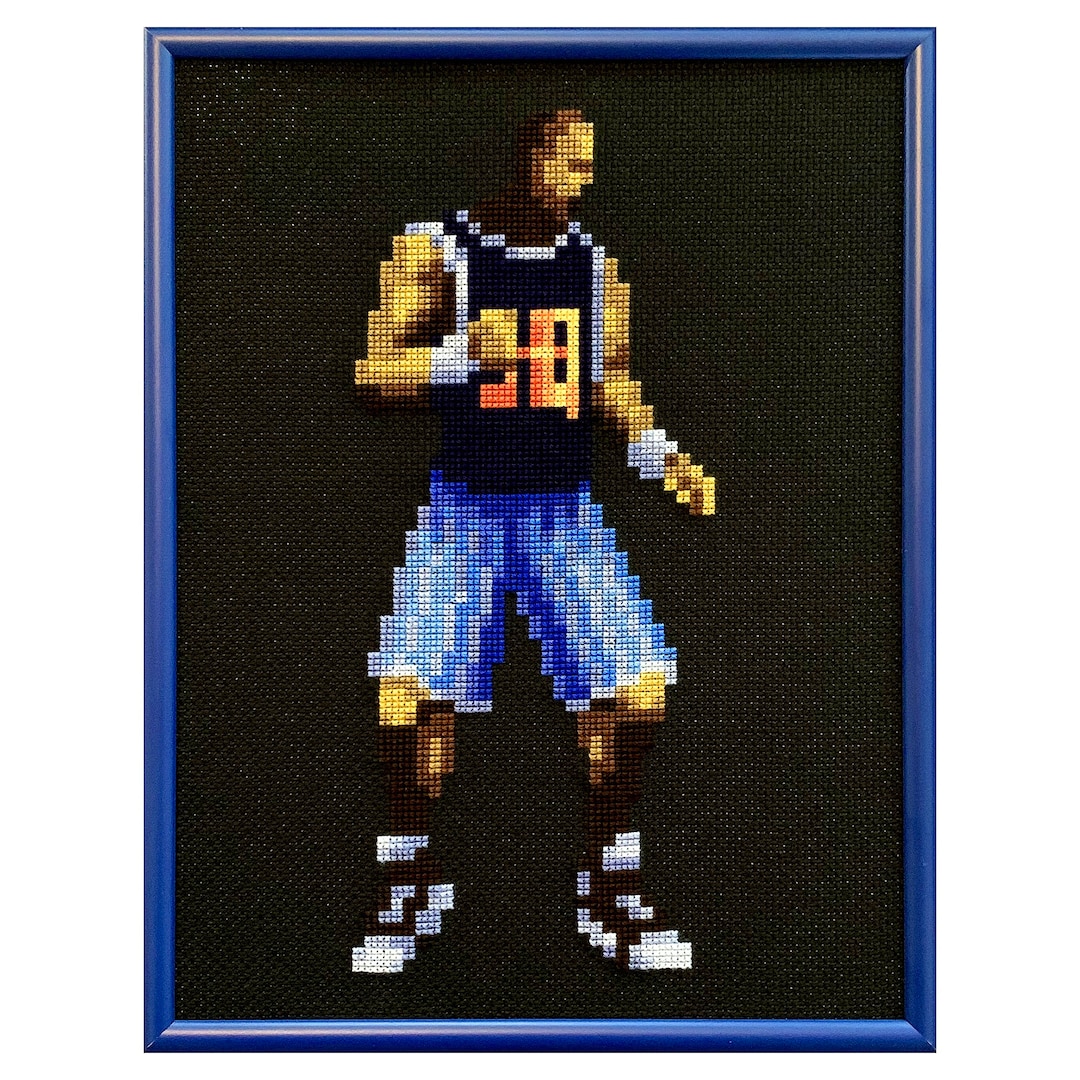 Shaq Fu - Super Nintendo Video Game Handmade Cross Stitch Framed Art - Etsy