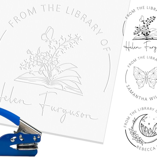 Cute From the Library of Embosser Personalized Book Embosser - Etsy
