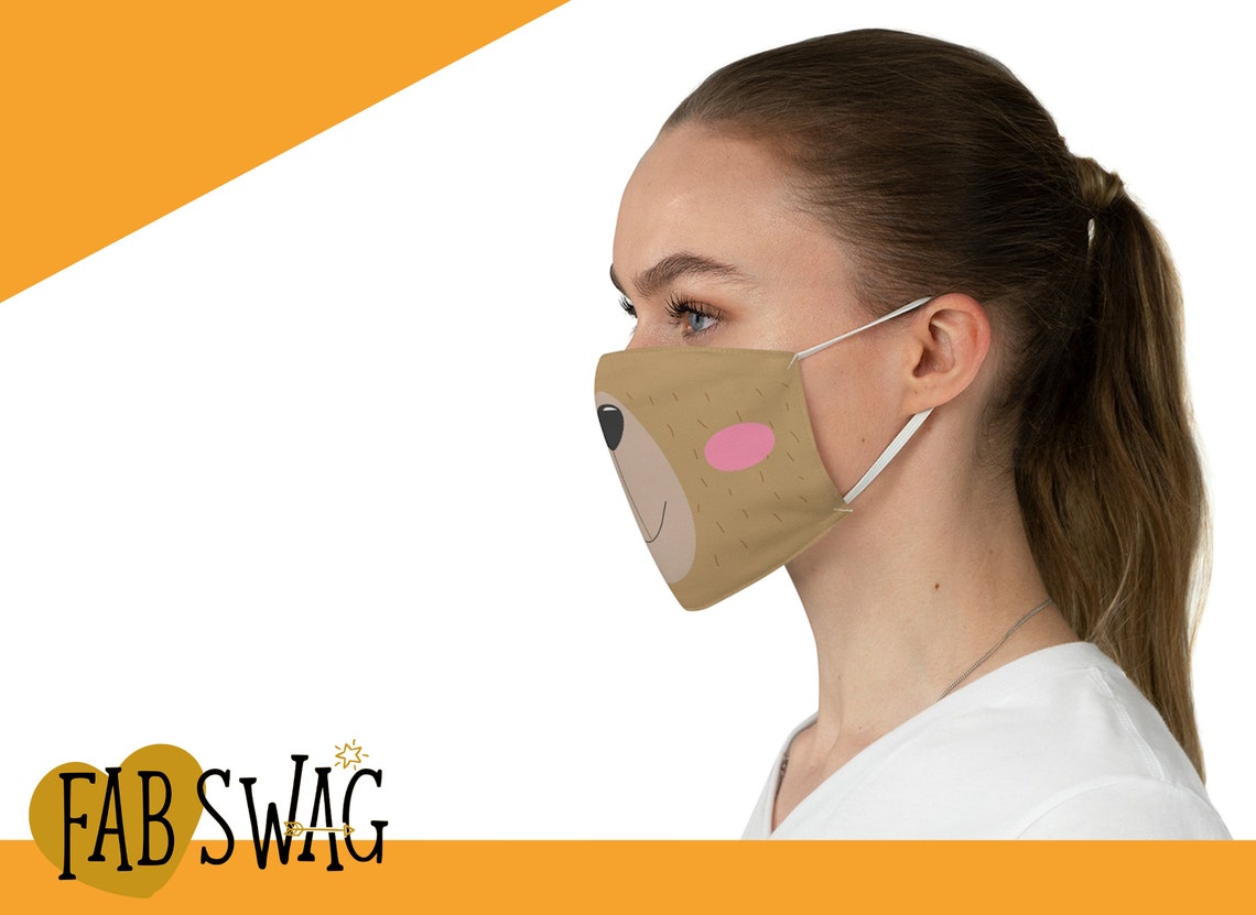 Cute Bear Face Mask Bear Face Adjustable Animal Face Masks | Etsy