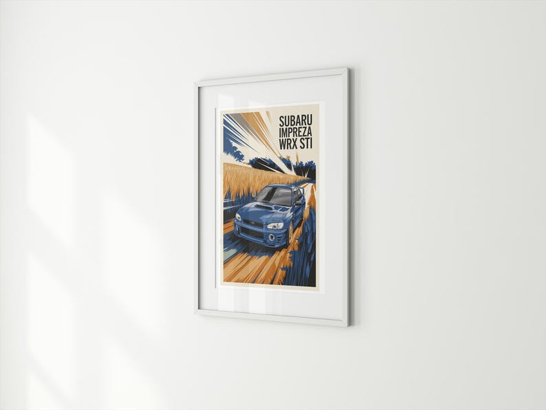 Subaru Impreza WRX STI Poster, Japanese Sports Car Wall Art, Garage ...