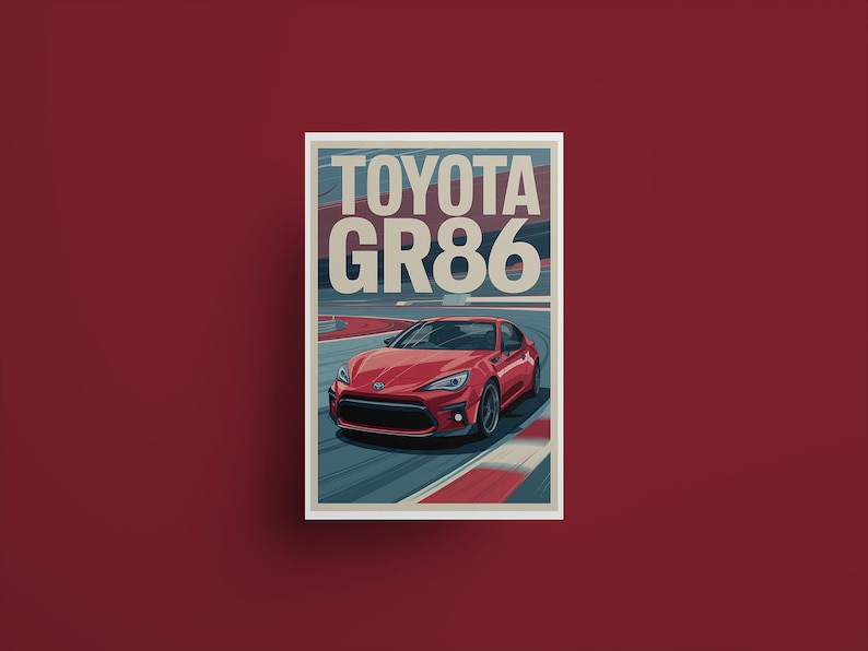 Toyota GR86 Japanese Sports Car Digital Poster, JDM Wall Decor, Car ...