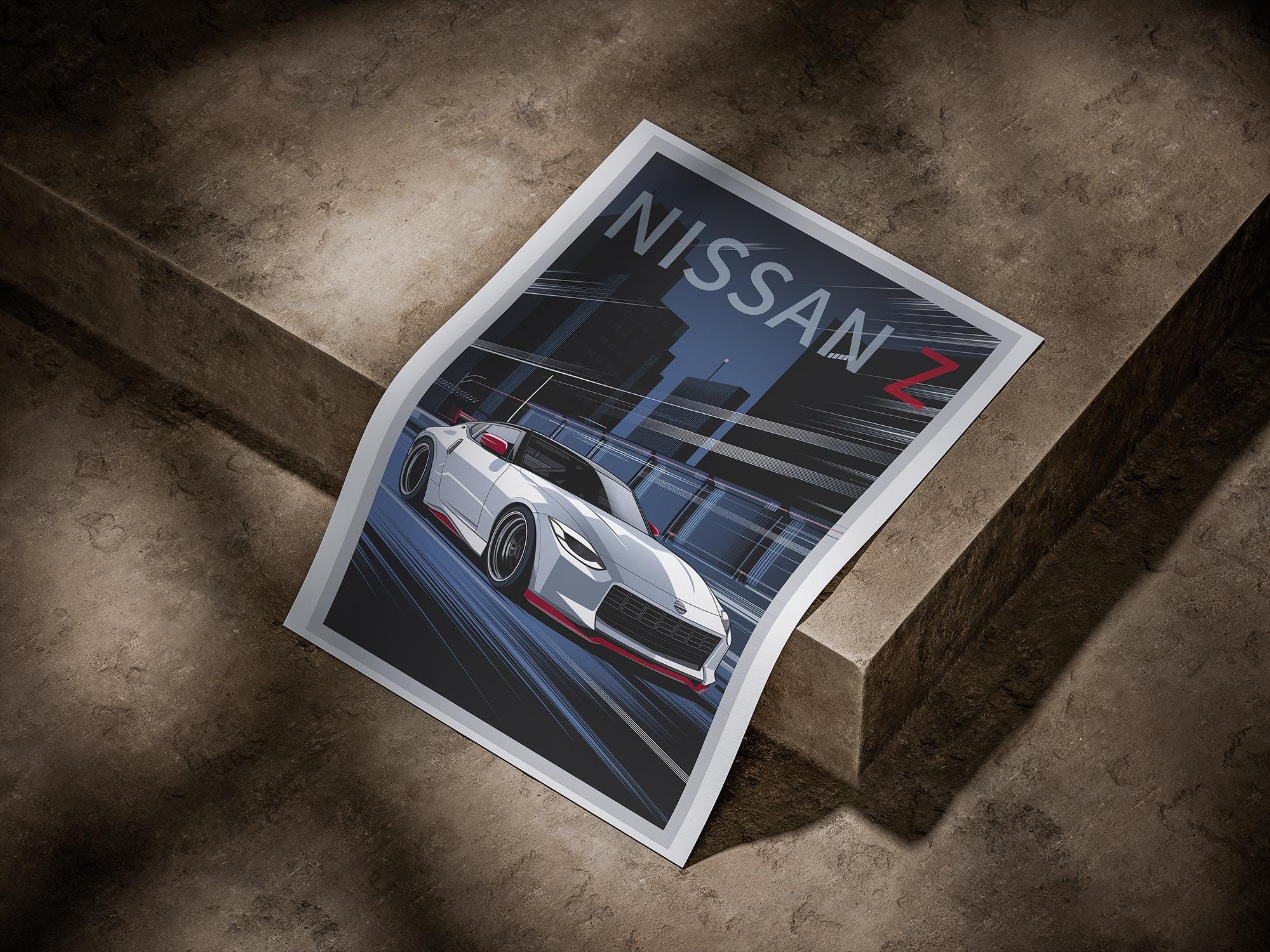 Nissan Z Poster, Japanese Sports Car Wall Art, Garage Decor, Car ...