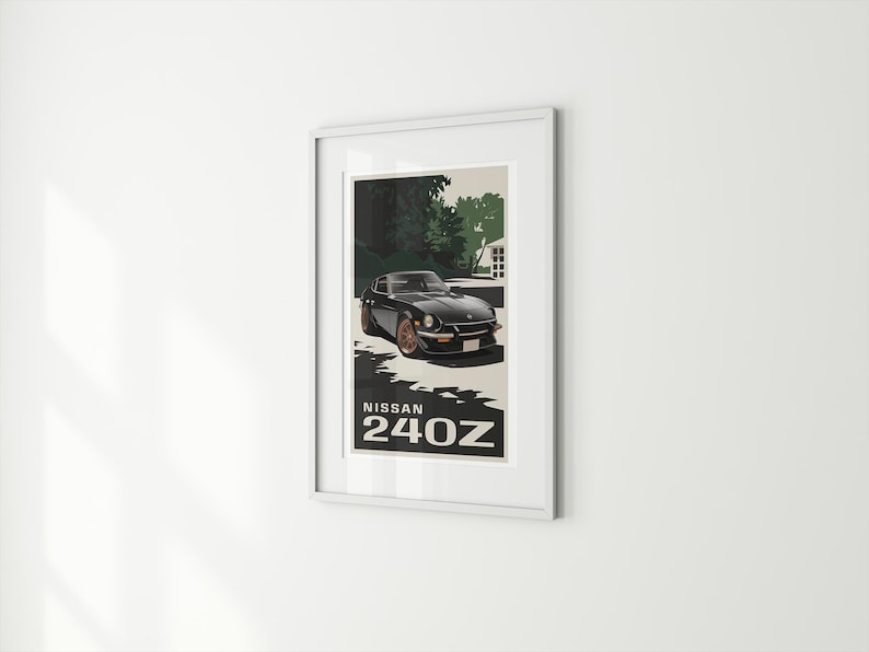 Nissan 240Z Poster, Japanese Sports Car Wall Art, Garage Decor, Car ...
