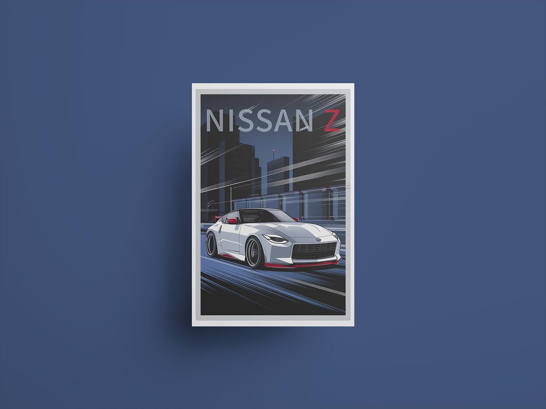 Nissan Z Poster, Japanese Sports Car Wall Art, Garage Decor, Car ...