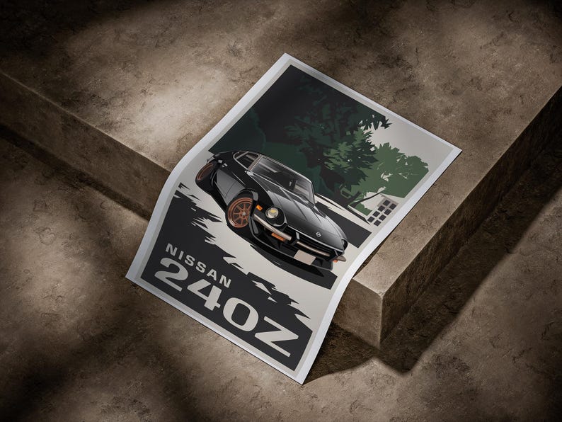 Nissan 240Z Poster, Japanese Sports Car Wall Art, Garage Decor, Car ...