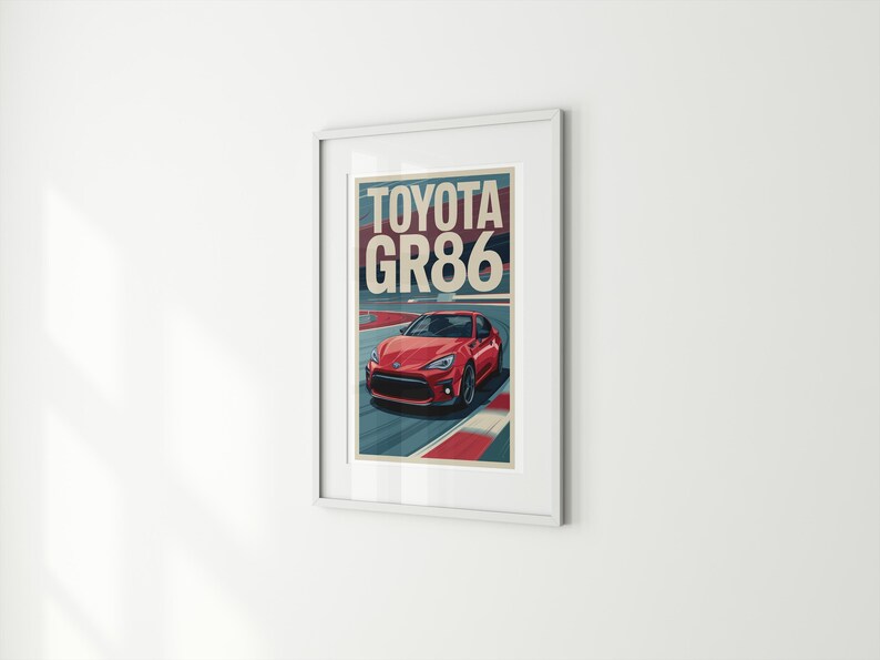 Toyota GR86 Japanese Sports Car Digital Poster, JDM Wall Decor, Car ...