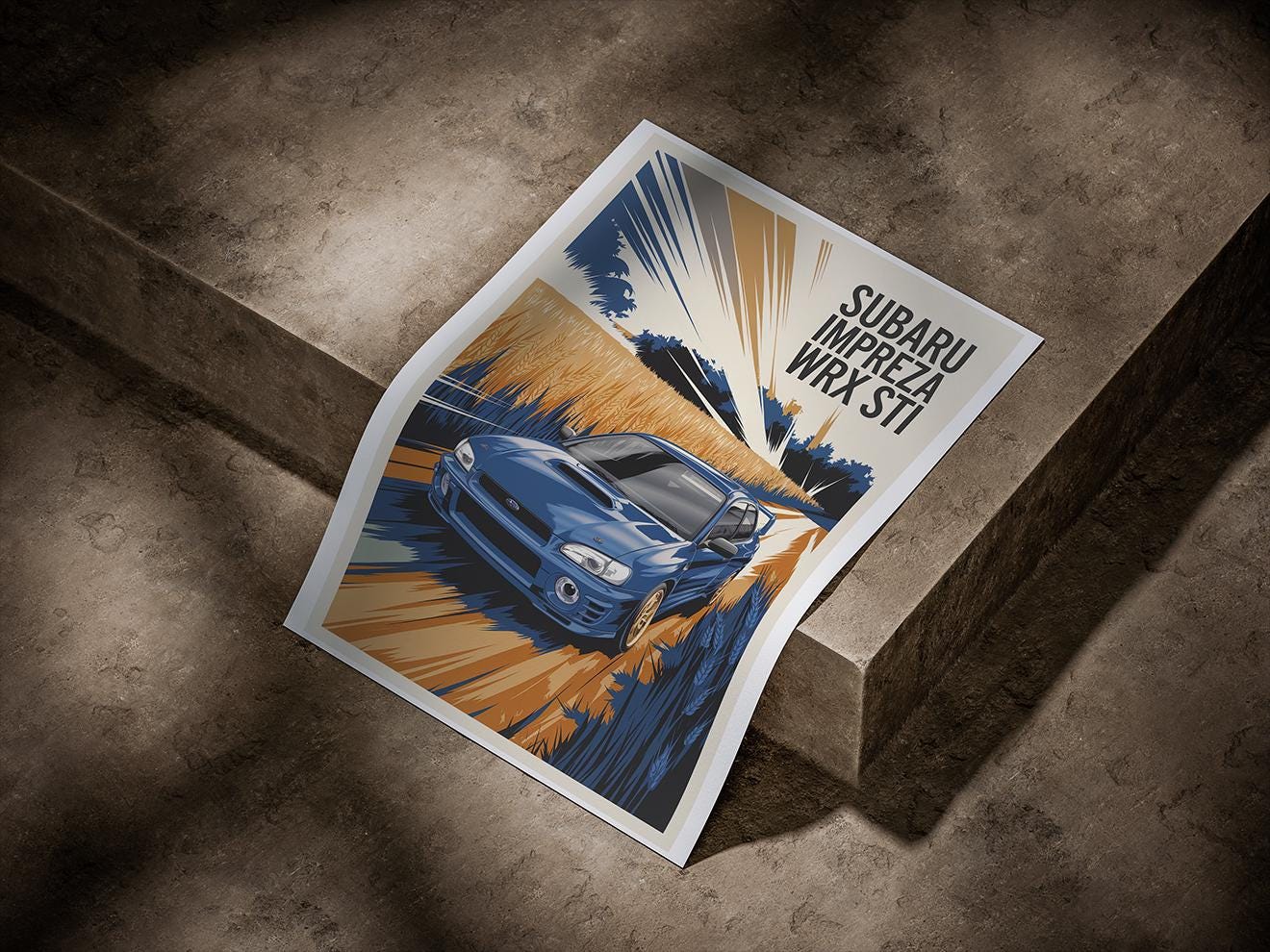 Subaru Impreza WRX STI Poster, Japanese Sports Car Wall Art, Garage ...