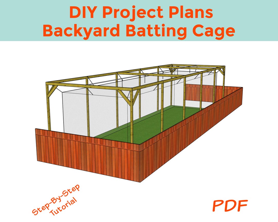 Backyard Batting Cage DIY Plans - Instant Download PDF - Etsy
