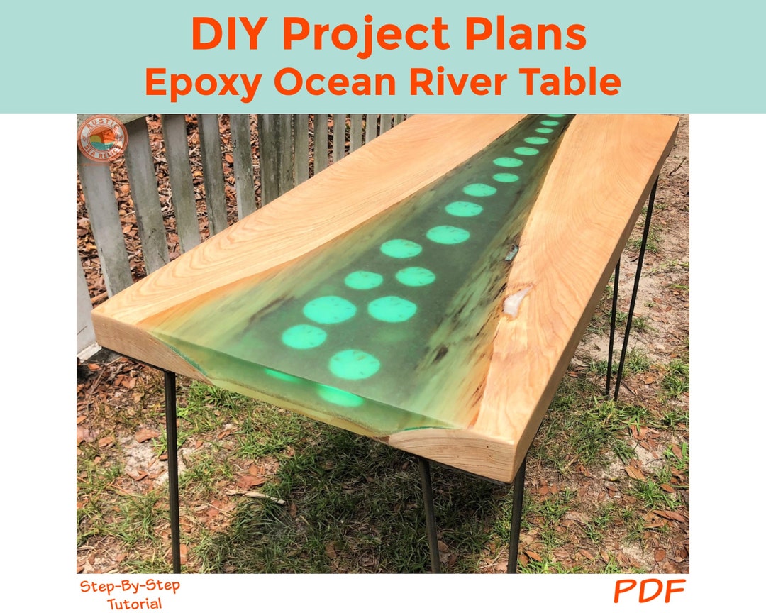 Epoxy Resin Ocean River Table, Woodworking Plans, Build Plans - Instant ...