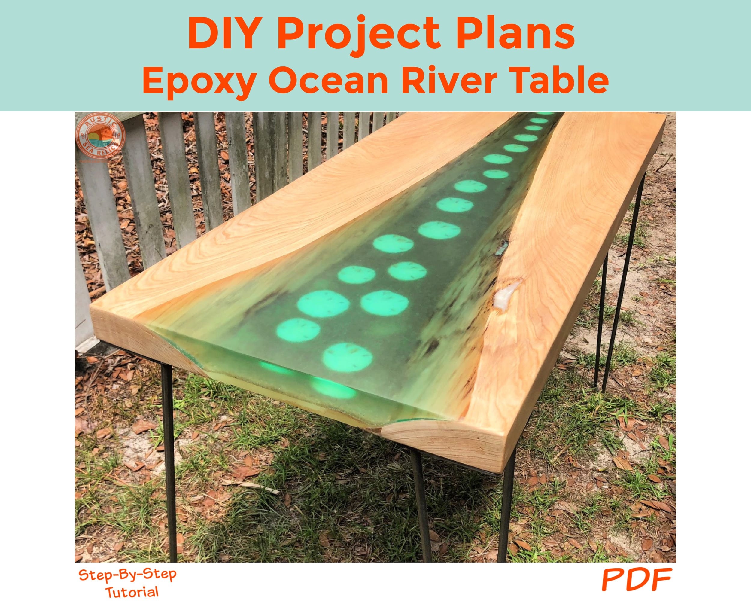 Epoxy Resin Ocean River Table, Woodworking Plans, Build Plans Instant ...