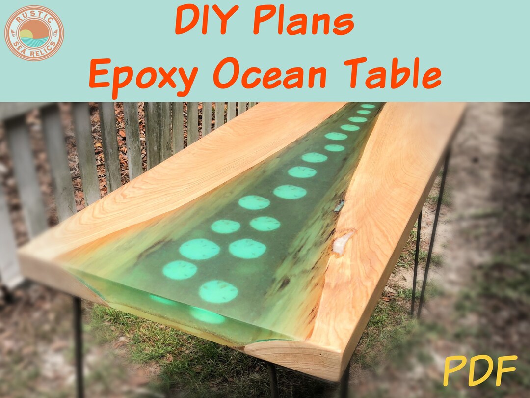 Epoxy Resin Ocean River Table Woodworking Plans Build Plans - Etsy