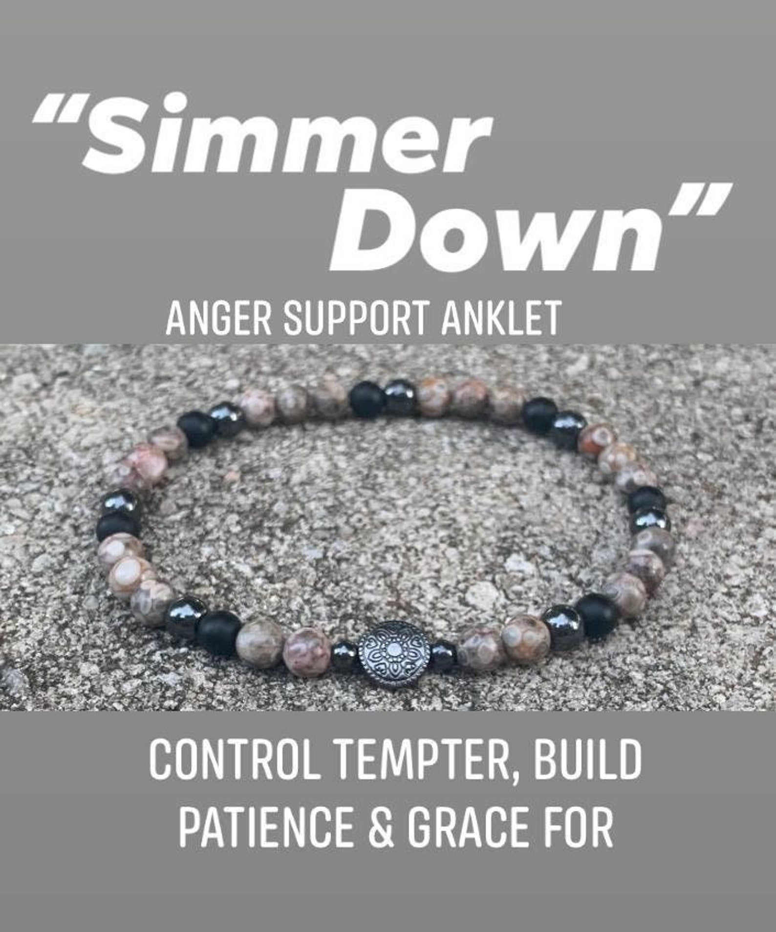 Temper Control & Patience Calming Anklet Simmer Down - Etsy