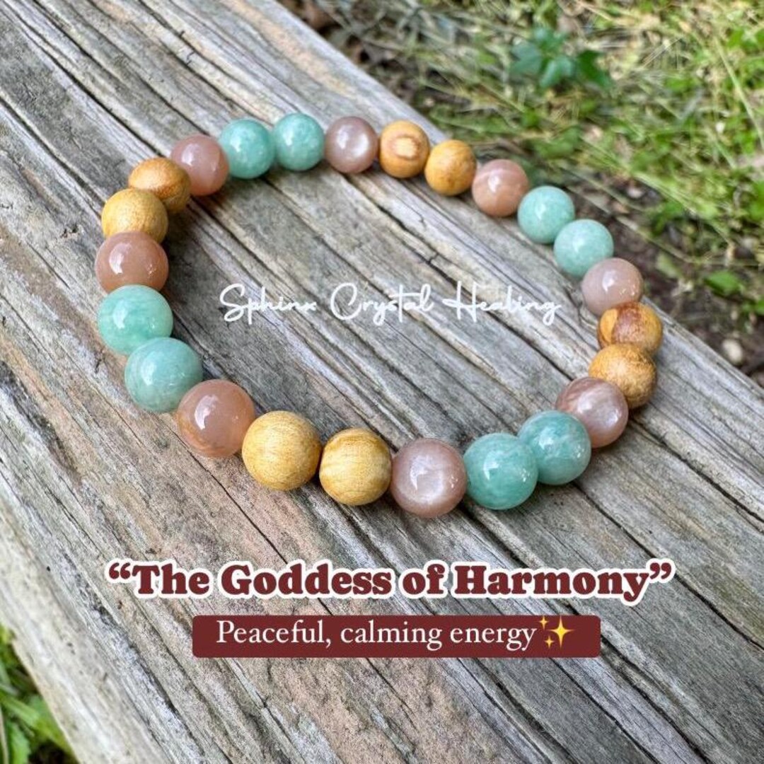 Stress Support " Goddess of Harmony " Peace and Calming Energy - Moonstone - Amazonite - Palo ...