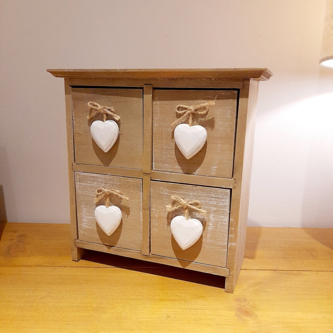 Wooden Heart Storage Box With Drawers - the Home and Hearts Shop ...