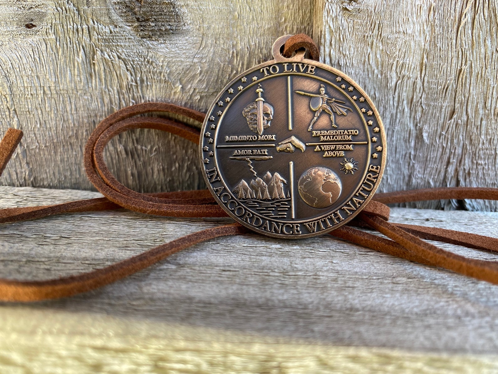 Stoic Pendant Memento Mori Amor Fati the Cardinal Virtues - Etsy