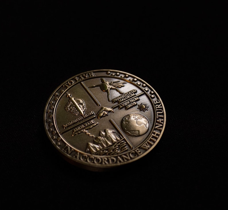 Stoic Coin Cardinal Virtues Memento Mori Amor Fati... - Etsy