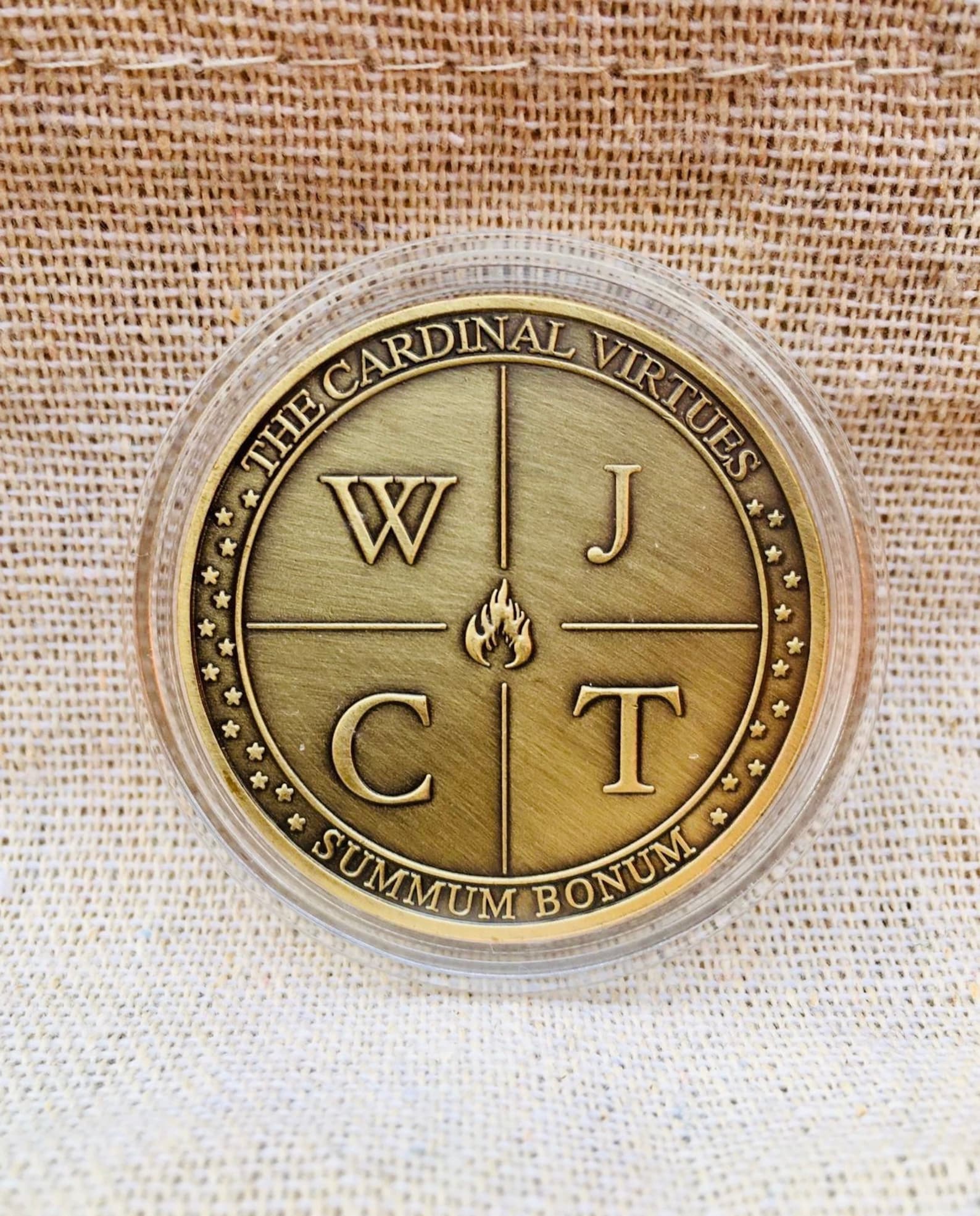 Stoic Coin Cardinal Virtues Memento Mori Amor Fati... | Etsy