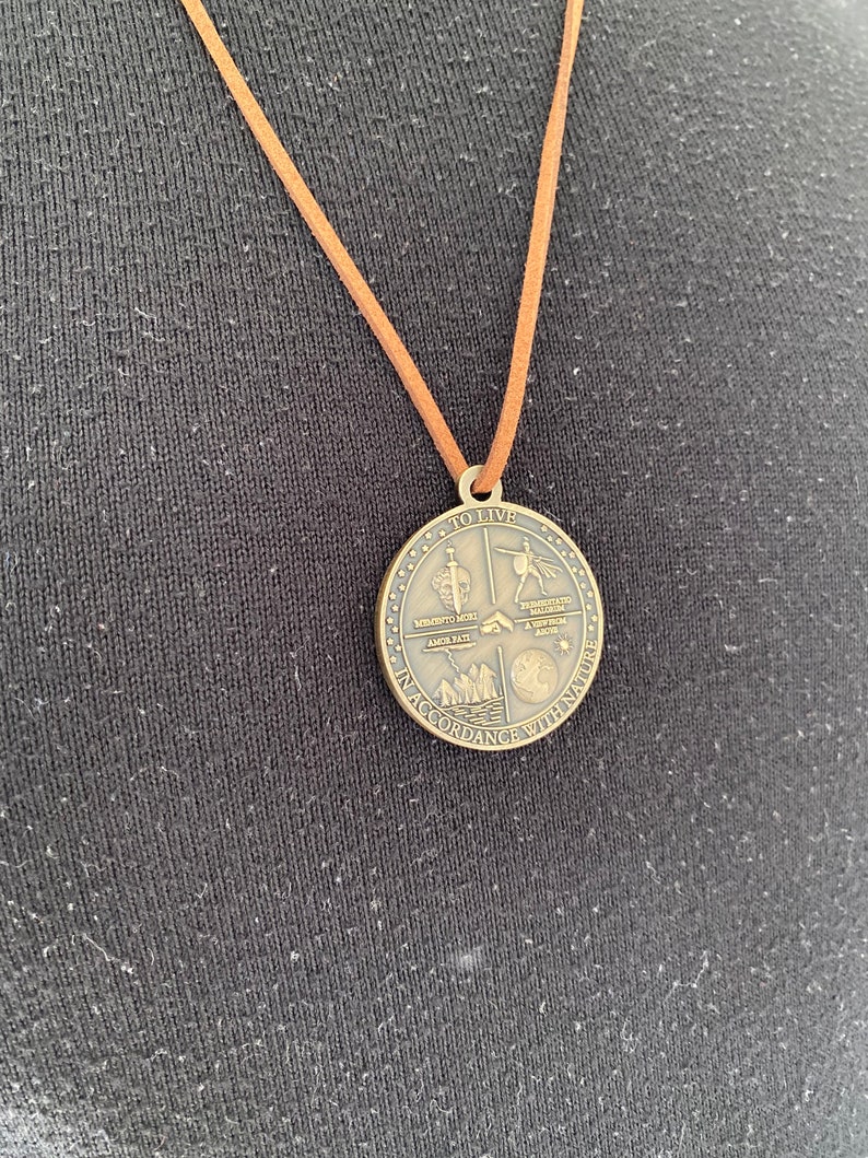 Stoic Pendant Memento Mori Amor Fati the Cardinal Virtues - Etsy