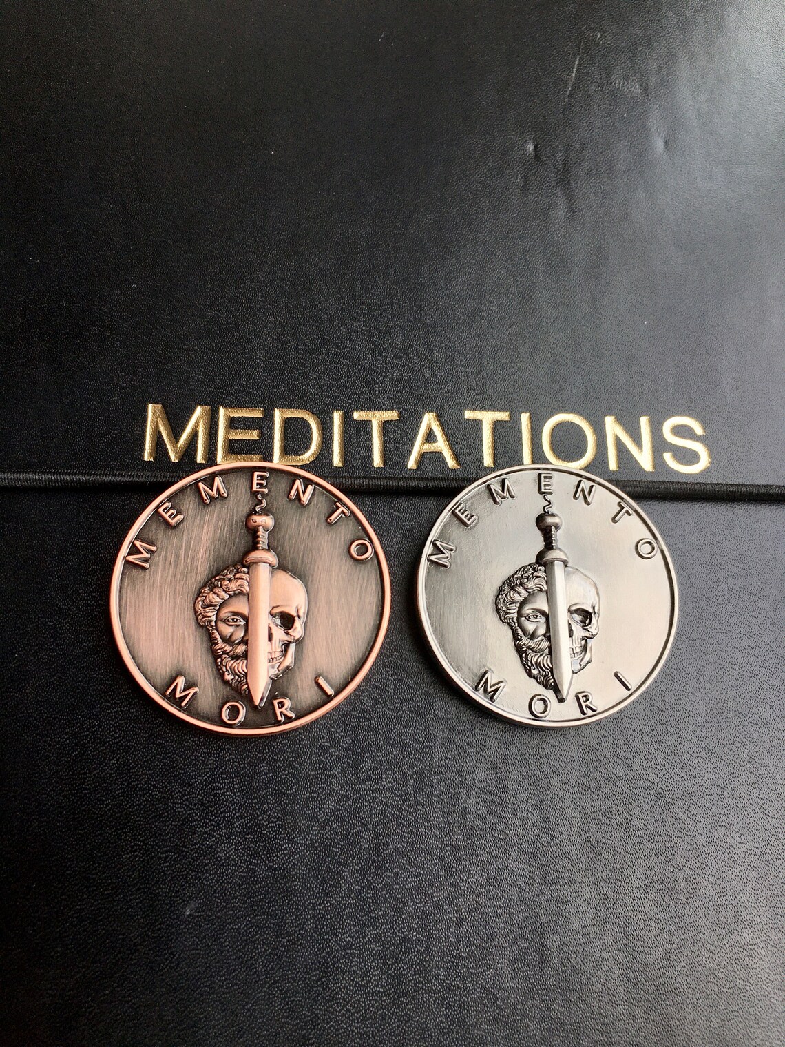 Antique Silver Memento Mori pendant Stoic pendant | Etsy