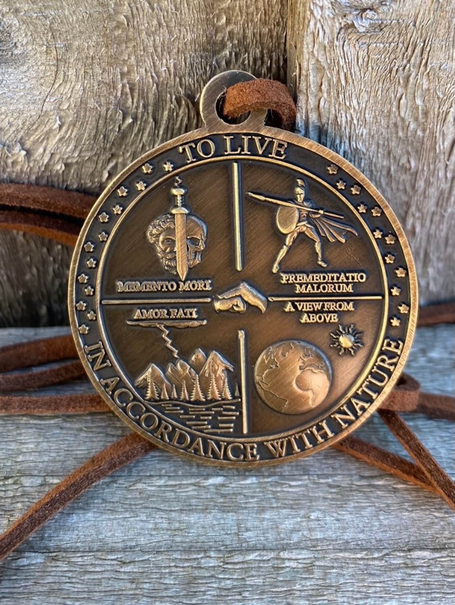 Stoic Pendant Memento Mori Amor Fati the Cardinal Virtues - Etsy