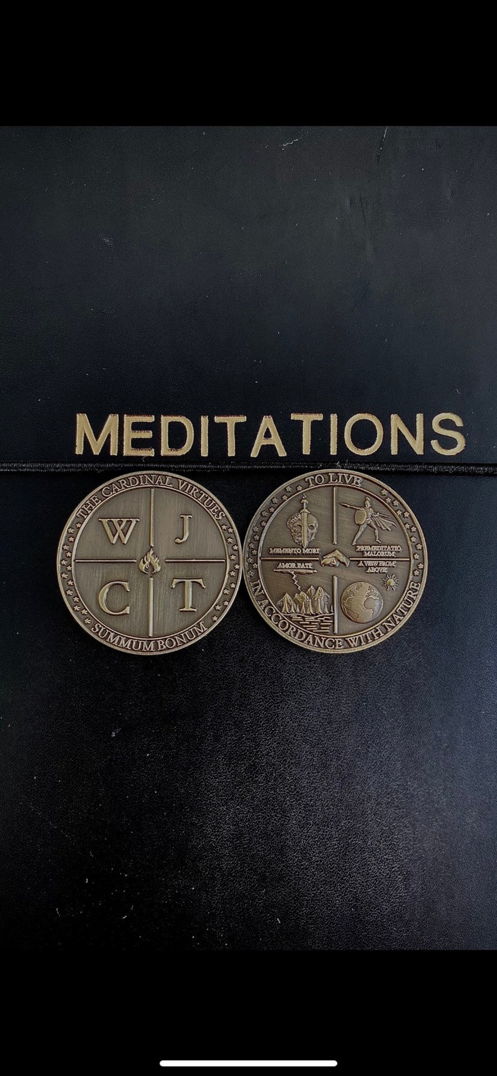 Stoic Coin Cardinal Virtues Memento Mori Amor Fati... - Etsy