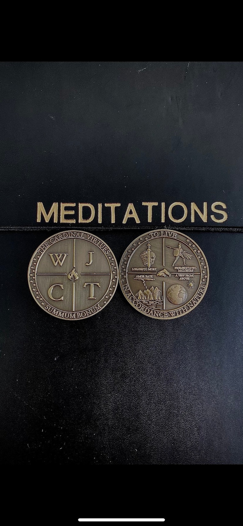 Stoic Coin Cardinal Virtues Memento Mori Amor Fati... - Etsy