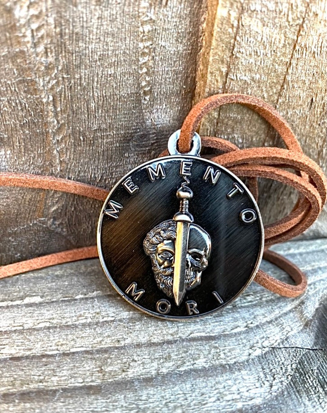 Antique Silver Memento Mori Pendant - Stoic Pendant - Etsy
