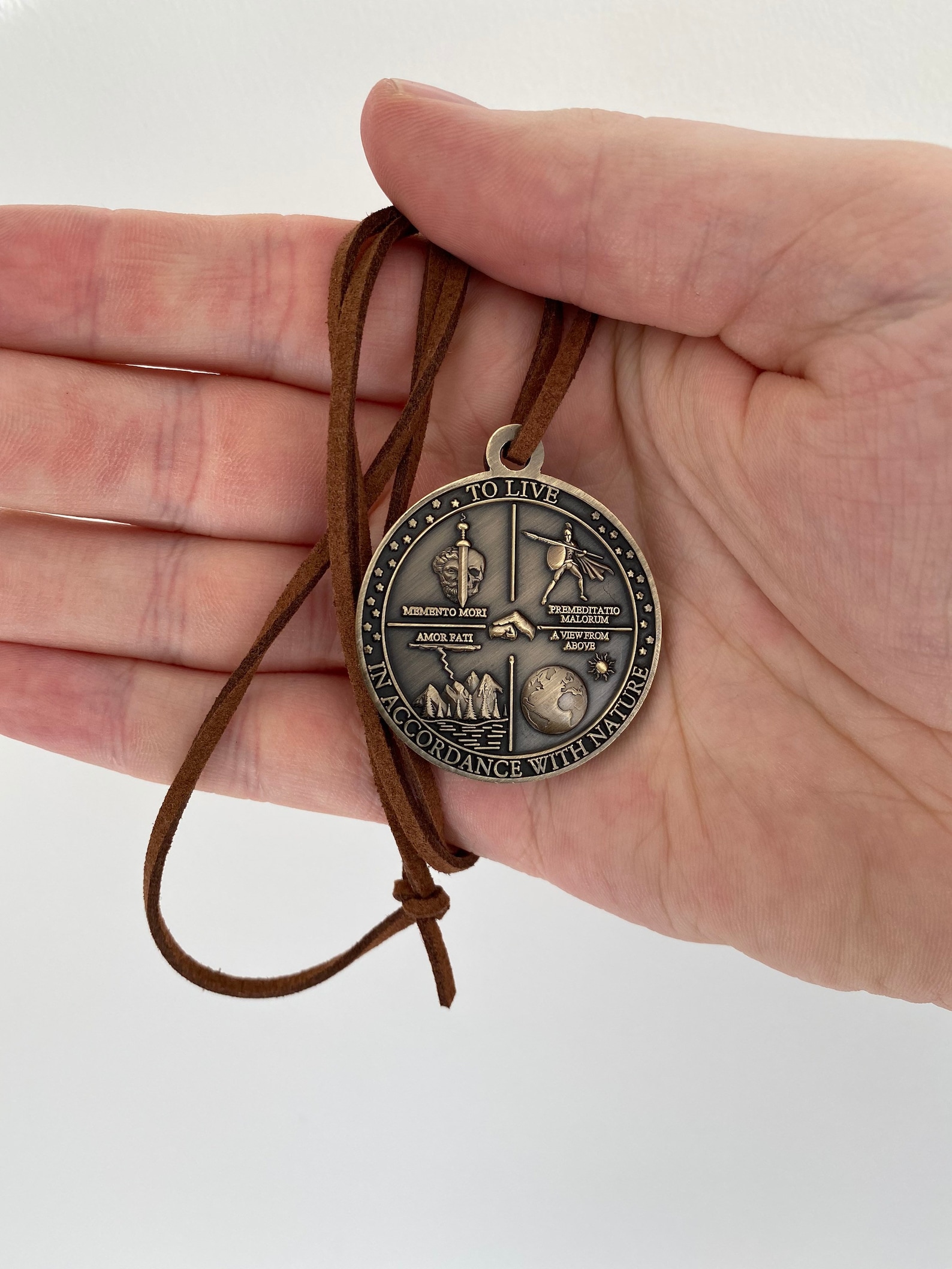 Stoic Pendant Memento Mori Amor Fati the Cardinal Virtues - Etsy