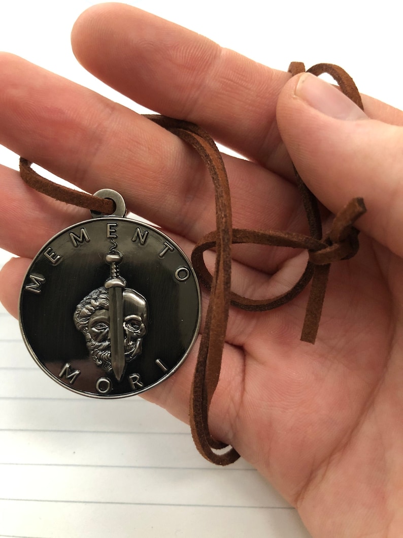 Antique Silver Memento Mori Pendant Stoic Pendant | Etsy