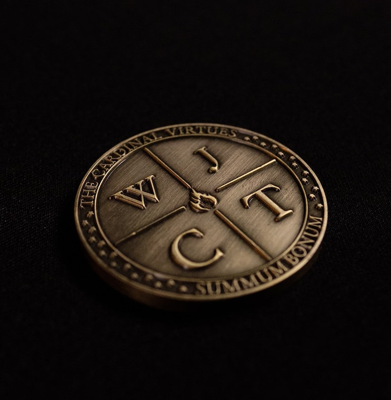 Stoic Coin Cardinal Virtues Memento Mori Amor Fati... - Etsy
