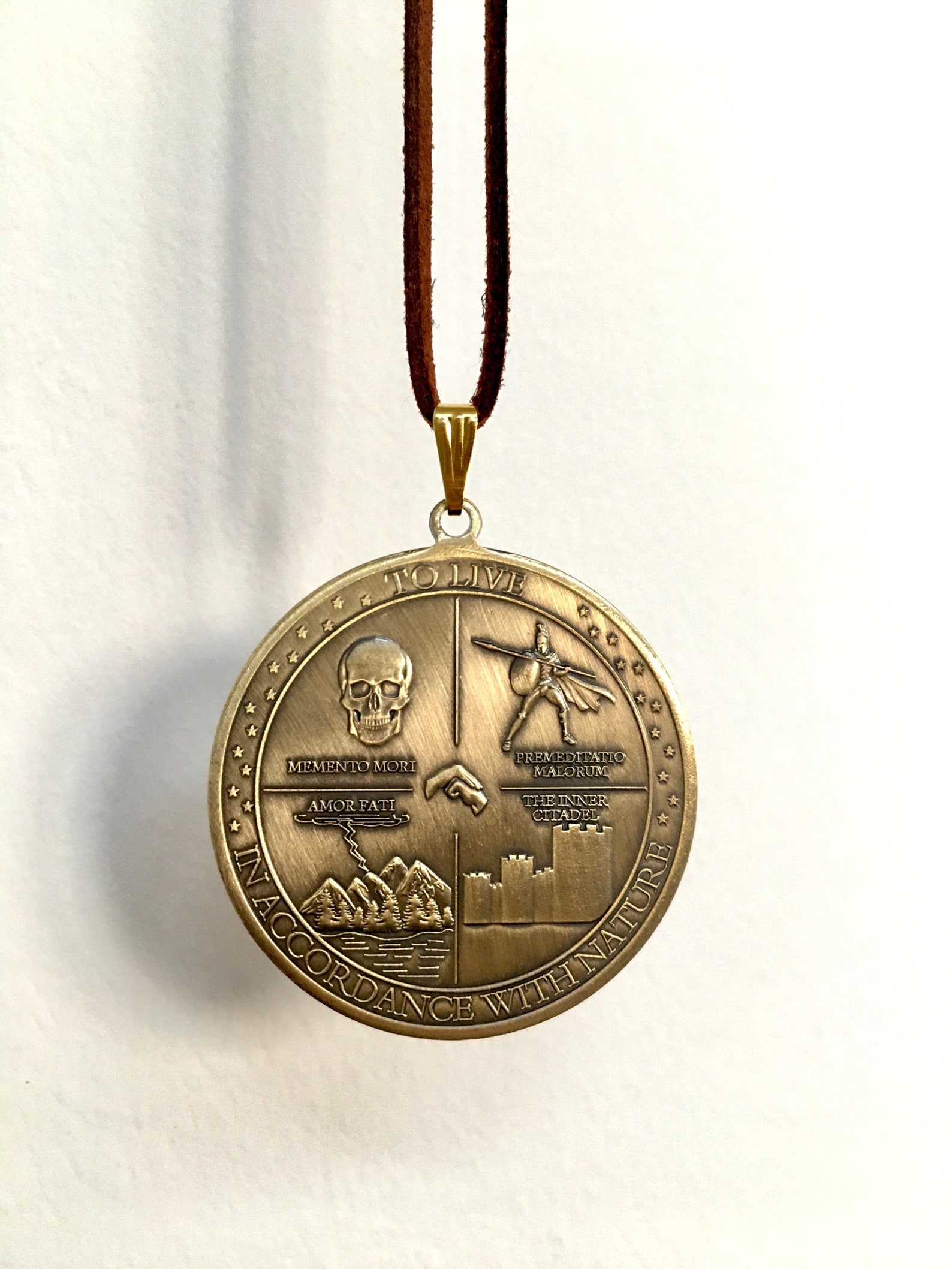Stoic pendant Memento Mori Amor Fati The Cardinal Virtues | Etsy